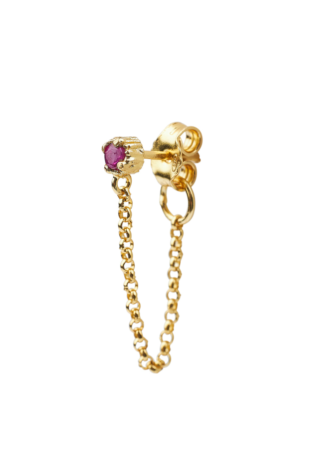 Birthstone earring Juli ruby g-p – Xzota