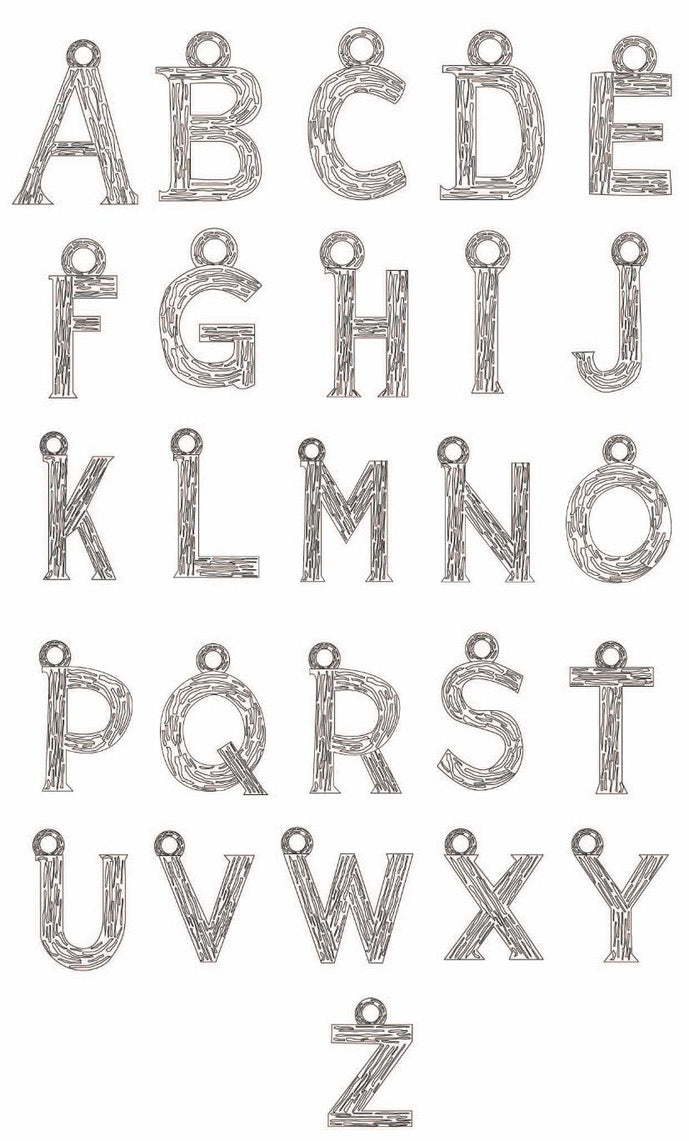 Pendants - Bamboo letter C - Gold Plated – Xzota